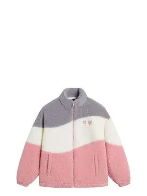 LI-NING Embroidered Color Block Polar Fleece Jacket - Multi-color