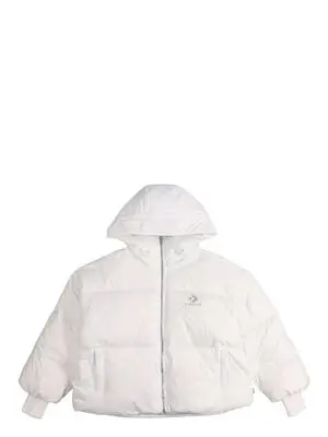 CONVERSE Short Down Fill Puffer Hooded Jacket - White