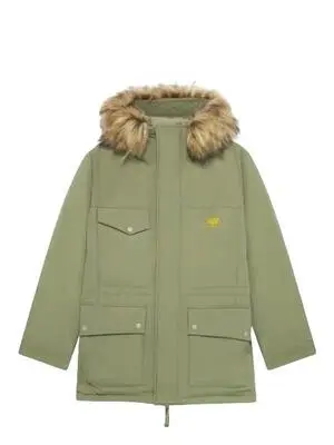 NEW BALANCE Fur Collar Windproof Jacket - Green/brown