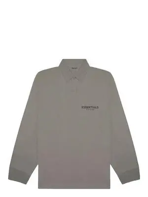Fear Of God Fear Of God Essentials Fw20 Long Sleeve Polo Shirt 'cement' Grey
