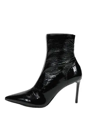 Prada Patent Leather Effect Ankle Boots - Black