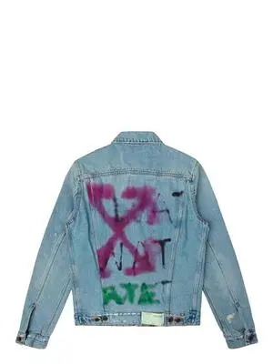 Off-White Spray Paint Graffiti Jacket - Blue