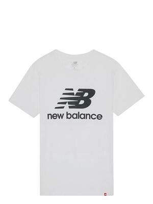 NEW BALANCE Round Neck Casual Fashion Classic Short Sleeve T-shirt - White