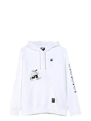 Nike Cartoon Printing Fleece Lined Sports Hoodie - White