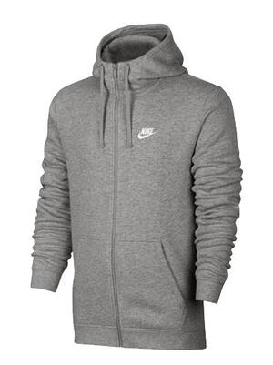 Nike Embroidered Logo Fleece Lined Hooded Jacket - Grey