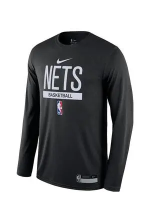 Nike Dri-fit Brooklyn Nets Basketball Long-sleeve T-shirt - Black