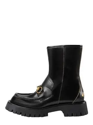 Gucci Horsebit Embellished Ankle Boots - Black