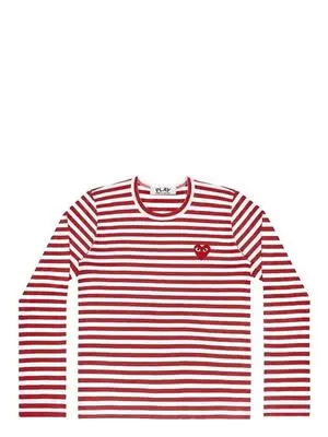Play Comme Des Garcon COMME Des GARCONS PLAY Striped Long-Sleeve T-shirt Redwhite