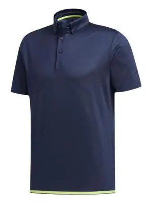 Adidas Solid Color Casual Short Sleeve Polo Shirt Blue - Default Color
