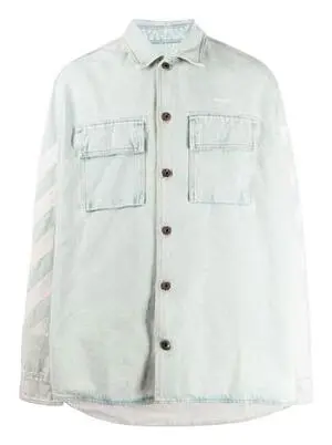 Off-White Printed Denim Jacket - Blue