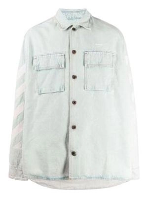 Off-White Printed Denim Jacket - Blue