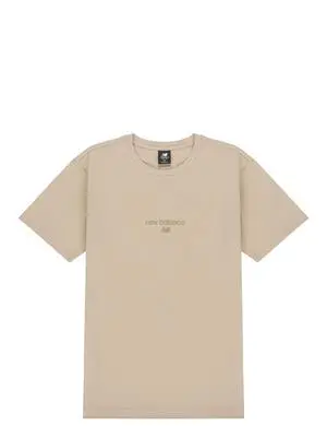 NEW BALANCE Logo Embroidered Knit Sports Round Neck Short Sleeve Light T-shirt - Grey