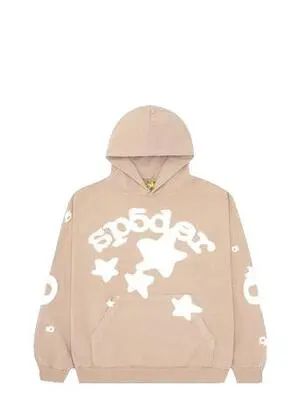 SP5DER Graphic Hoodie - Sand Beige