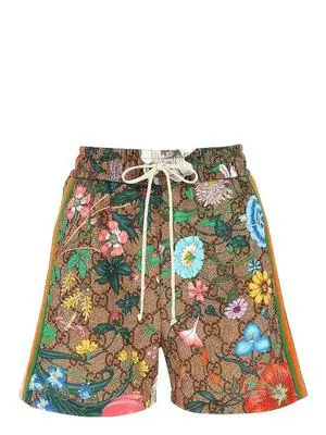 Gucci Gg Monogram Floral Print Shorts - Multi-color