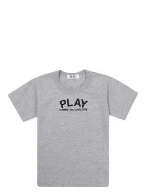Play Comme Des Garcon Play Comme Des Garcons Short Sleeve T-shirt With Heart Graphic - Grey