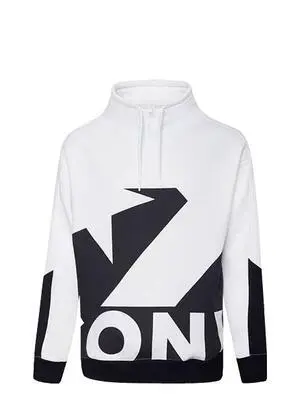 CONVERSE Pullover With Stand Collar And Logo Detail - White