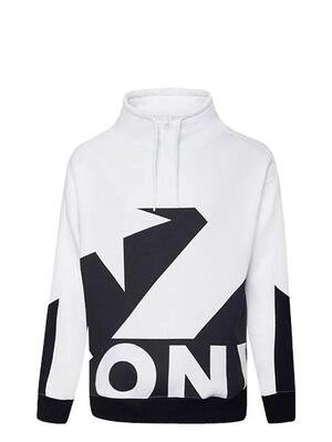 CONVERSE Pullover With Stand Collar And Logo Detail - White
