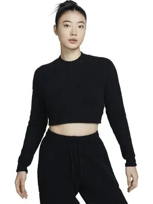 Nike Phoenix Cosy Boucle Long Sleeve Knit Top - Black