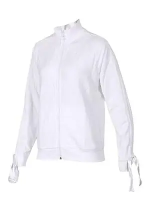 PUMA Zip-up Stand Collar Casual Jacket With Cuffed Sleeves - White