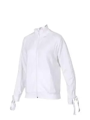 PUMA Zip-up Stand Collar Casual Jacket With Cuffed Sleeves - White