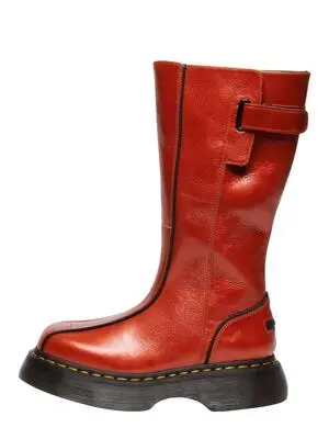 Dr. Martens Tall Leather Platform Boots - Flame Orange