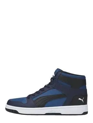 PUMA Rebound Layup Mid Top Sneakers - Black/blue