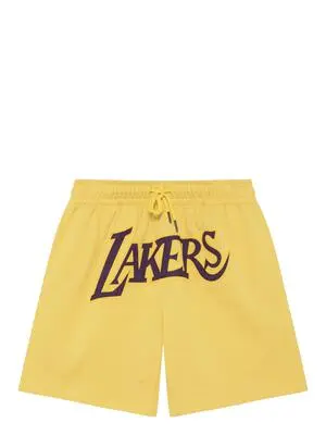 Mitchell & Ness X Nba Los Angeles Lakers Big Face Shorts - Yellow