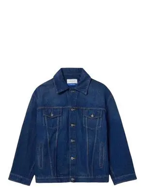Off-White Oversize Logo-appliqued Denim Jacket - Blue