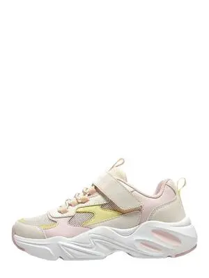 Sketchers Chunky Sneakers With Lace-up Closure - Beige/pink/yellow