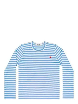Play Comme Des Garcon Striped Long Sleeve T-shirt - Bluewhite