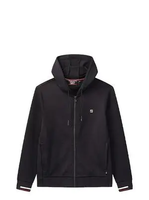 FILA Embroidered Logo Knit Hooded Jacket - Legendary Blue
