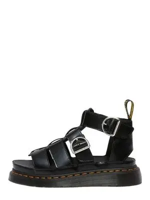 Dr. Martens Mackaye Leather Buckled Gladiator Sandals - Black