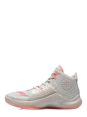 LI-NING High-top Lace-up Athletic Sneakers - Grey/red