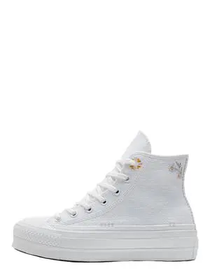 CONVERSE Chuck Taylor All Star Lift Platform High Top "autumn Embroidery - White