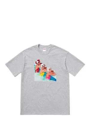 Supreme Ss18 Swimmers Tee Heather Cartoon Printing Short Sleeve Gray - Grey
