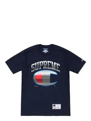 Supreme Ss19 X Champion Chrome S/s Top - Blue