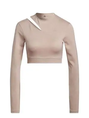 Adidas Long Sleeve Cropped Sports Top - Pink