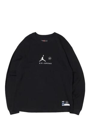 JORDAN Air Jordan X Fragment Design Collaboration Long Sleeve Crew Neck Pullover Black