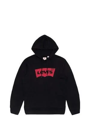 LEVI'S Logo Drawstring Hoodie - Black