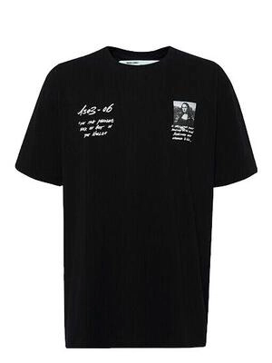 Off-White Ss19 Tee Short Sleeve Mona Lisa Normal Fit - Black