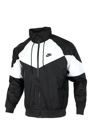 Nike Colorblock Windbreaker Jacket - Black And White