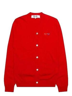 Play Comme Des Garcon COMME Des GARCONS PLAY Cardigan Double Emblem Red