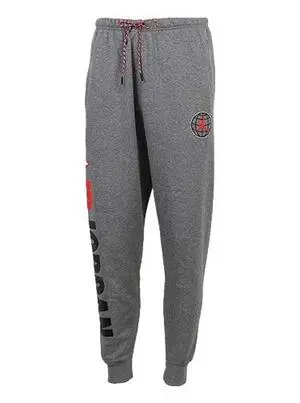 JORDAN Winter Utility Athleisure Casual Sports Stay Warm Fleece Lined Long Pants - Gray