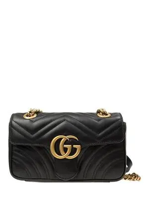 Gucci Gg Marmont Quilted Leather Mini Shoulder Bag - Black
