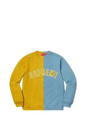 Supreme Split Crewneck Sweatshirt - Yellow/blue