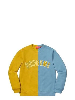 Supreme Split Crewneck Sweatshirt - Yellow/blue
