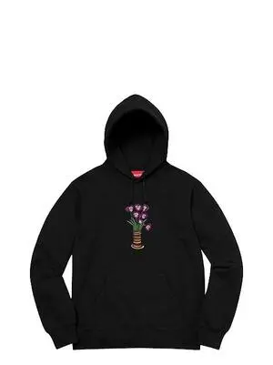 Supreme Flowers Hooded Sweatshirt - Black