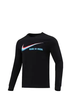 Nike Long Sleeve "game So Fresh" Graphic T-shirt - Black