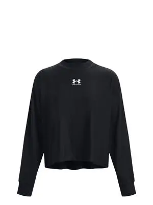 Under Armour Logo Rival Terry Oversized Crew - Black