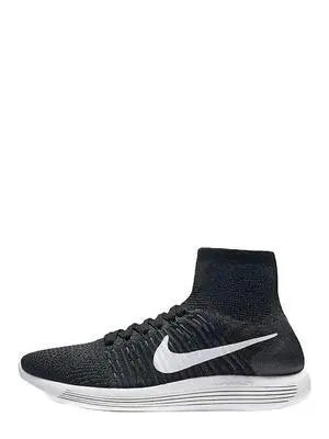 Nike Lunarepic Flyknit High Top Sneakers - Black/anthractite/volt